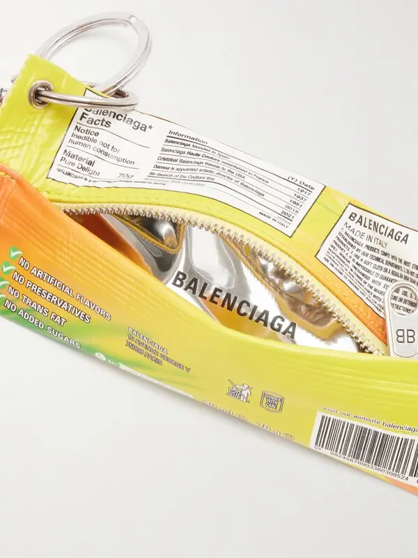 Balenciaga Keyring Snack Printed Leather Pouch