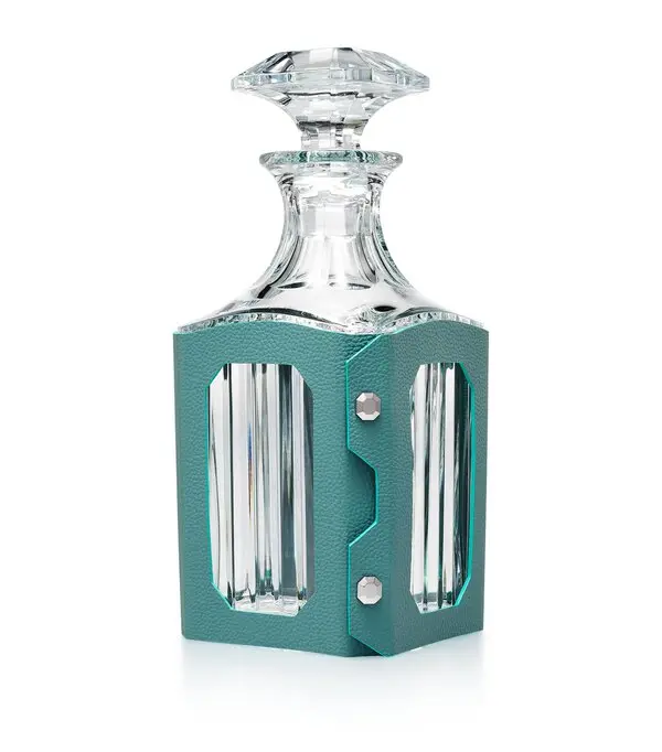 THE MARTHA, BY BACCARAT Leather Octogone Decanter Case - Clear