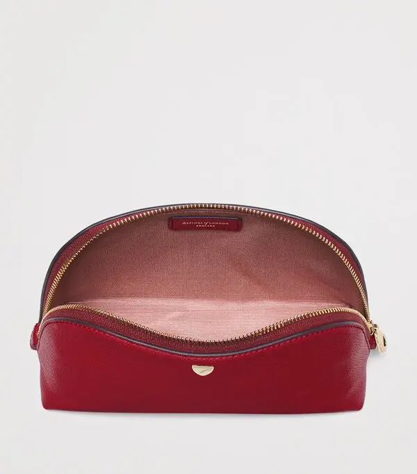 ASPINAL OF LONDON Small Grained Leather Cosmetics Case - Red