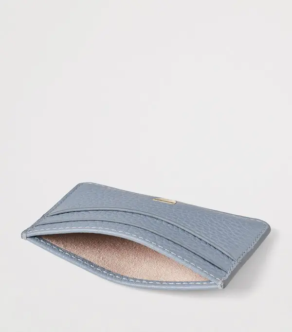ASPINAL OF LONDON Leather Logo Card Holder - Blue