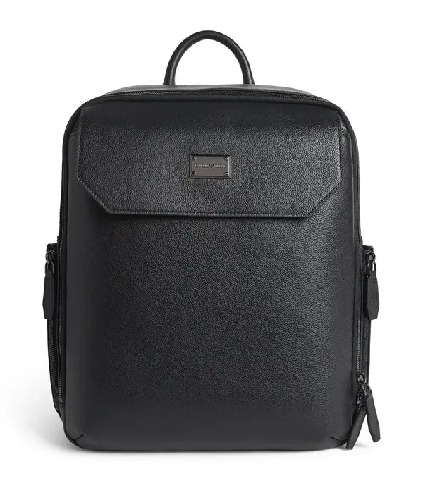 Emporio Armani Leather Backpack - Black