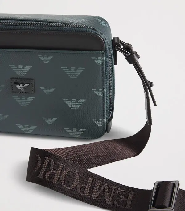 Emporio Armani Eagle Coated Canvas Cross-body Bag