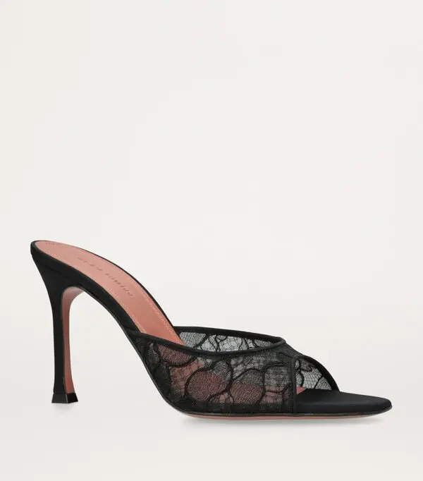 Amina Muaddi Lace Alexa Heeled Mules 95