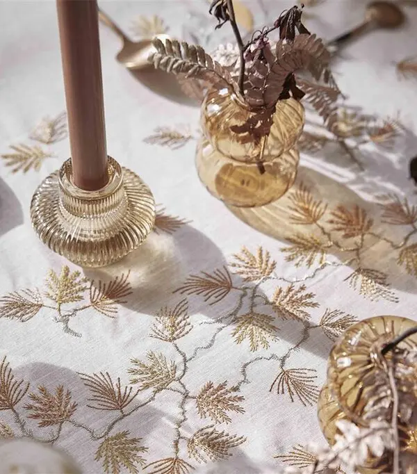 ALEXANDRE TURPAULT Linen Ramage Tablecloth - Neutral