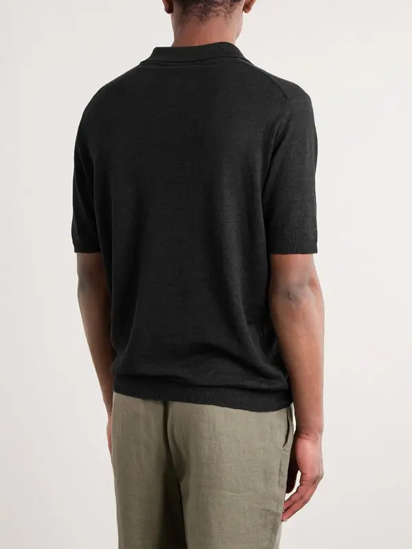 Thom Sweeney Linen And Cotton-blend Polo Shirt