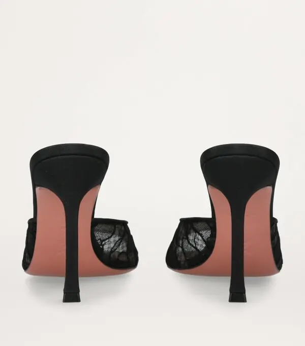 Amina Muaddi Lace Alexa Heeled Mules 95