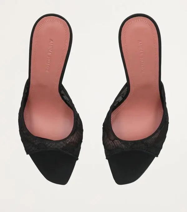 Amina Muaddi Lace Alexa Heeled Mules 95