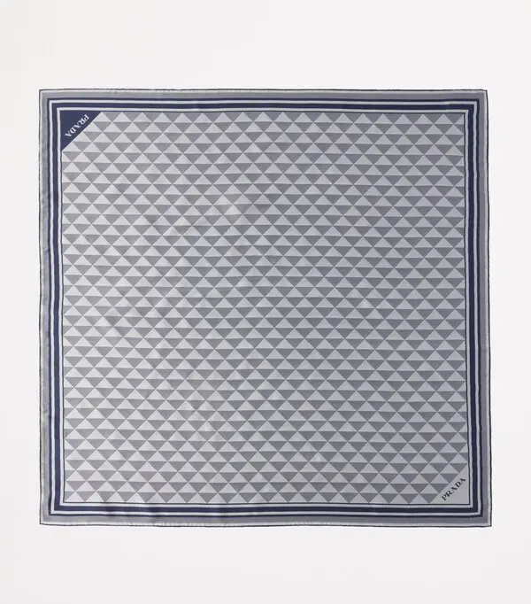 Prada Silk Triangle Scarf - Blue