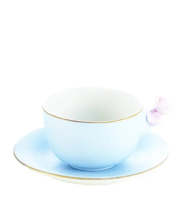 VILLARI Cappuccino Cup And Saucer - Blue