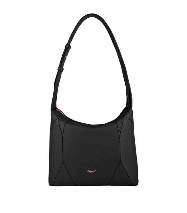 Chopard Grained Calfskin Diamond Shoulder Bag - Black