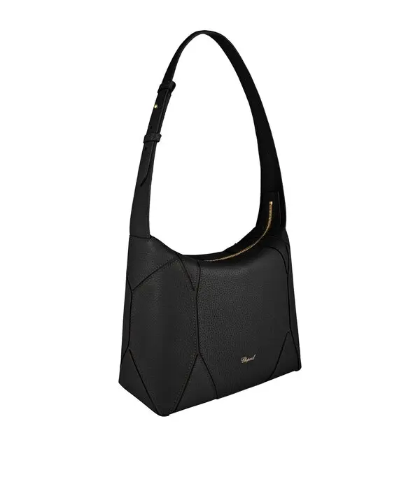 Chopard Grained Calfskin Diamond Shoulder Bag - Black