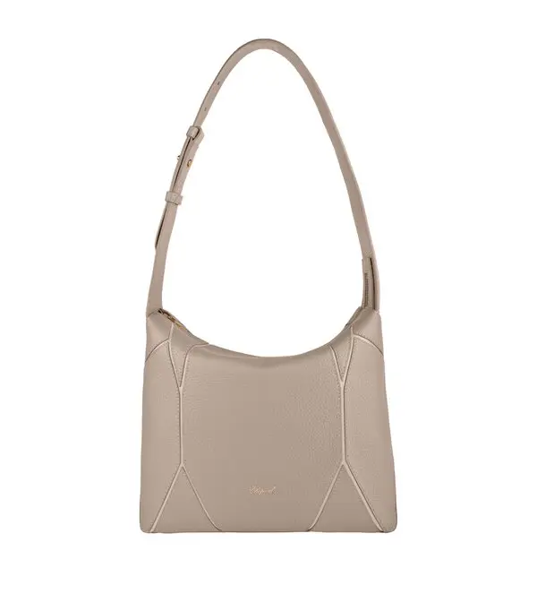 Chopard Grained Calfskin Diamond Shoulder Bag - Grey