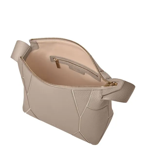 Chopard Grained Calfskin Diamond Shoulder Bag - Grey