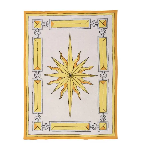 SAVED NY X Damien Nicolas Roux Cashmere Sunburst Throw - Yellow