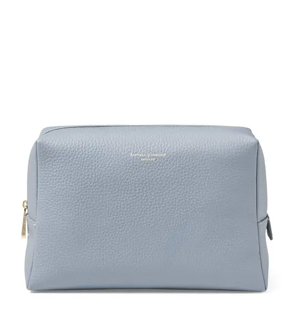 ASPINAL OF LONDON Grained Leather Cosmetics Case - Blue