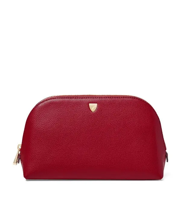 ASPINAL OF LONDON Small Grained Leather Cosmetics Case - Red