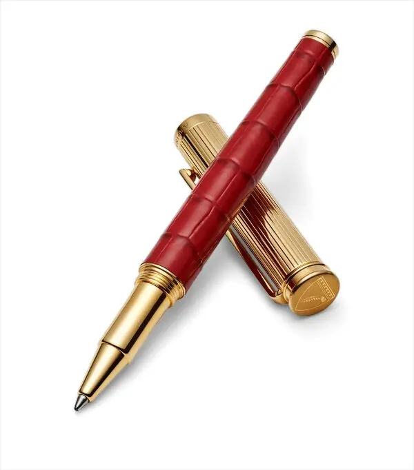 ASPINAL OF LONDON Leather Rollerball Pen - Red