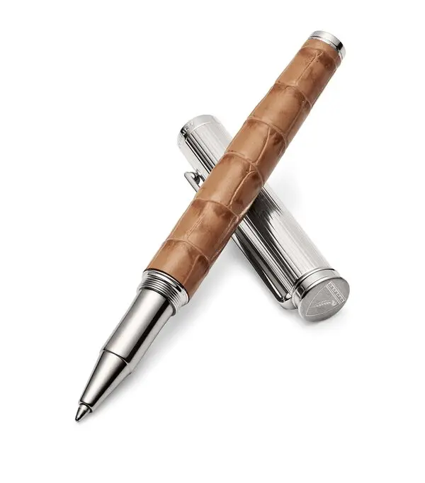 ASPINAL OF LONDON Leather Rollerball Pen - Brown