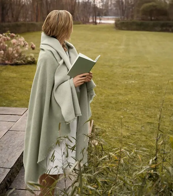 SCHLOSSBERG Wool-cashmere Dina Throw - Green