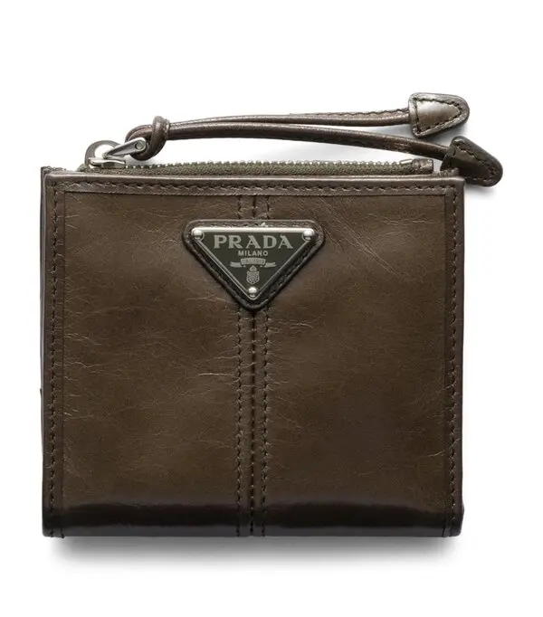 Prada Small Leather Wallet - Green