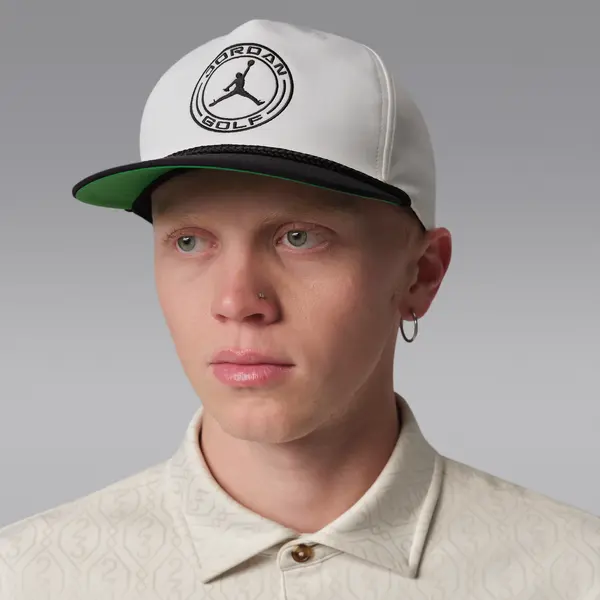 JORDAN Pro Structured Dri-fit Flat-brim Golf Cap - White