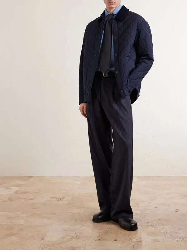 Purdey Corduroy-trimmed Padded Quilted Jacket