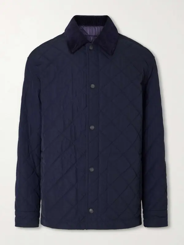 Purdey Corduroy-trimmed Padded Quilted Jacket