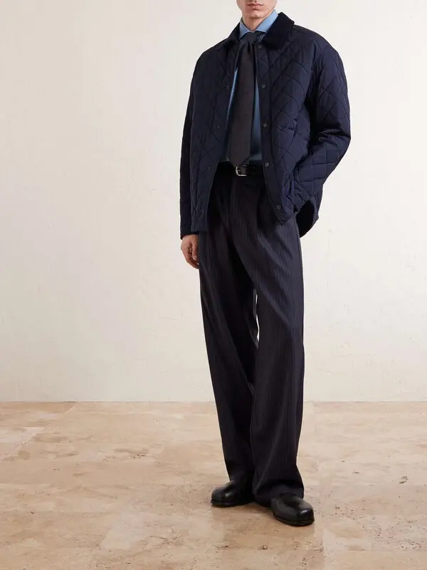 Purdey Corduroy-trimmed Padded Quilted Jacket