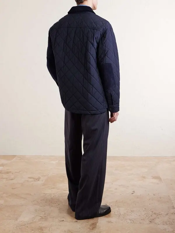 Purdey Corduroy-trimmed Padded Quilted Jacket