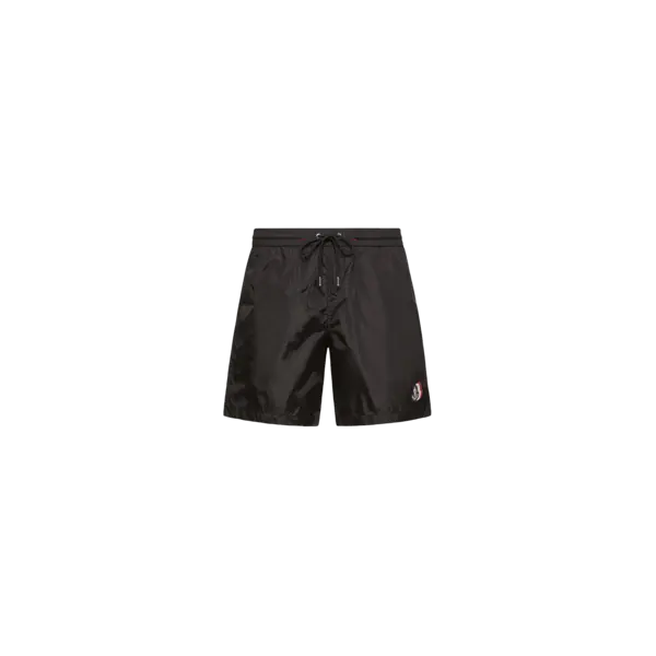 Moncler Logo Patch Swim Shorts - Black