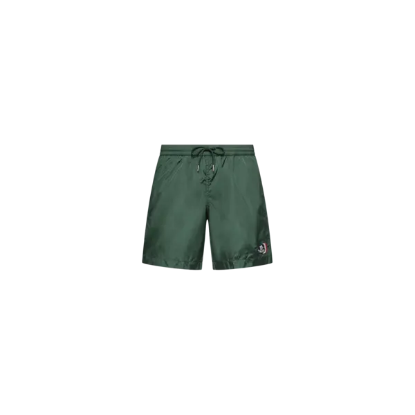 Moncler Logo Patch Swim Shorts - Green