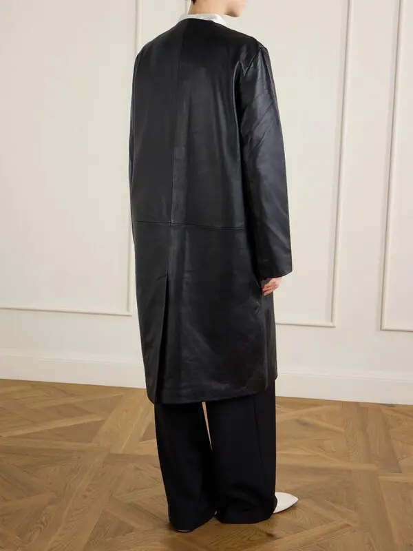 ST. AGNI Minimal Leather Coat
