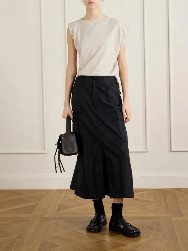 Sacai Padded Twill Midi Skirt