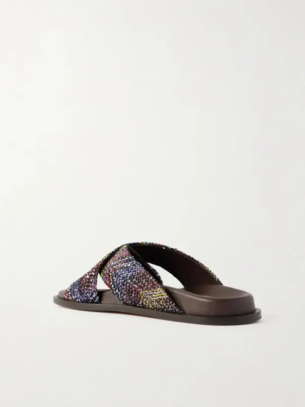 Missoni Viola Sequin-embellished Striped Sandals - Brown
