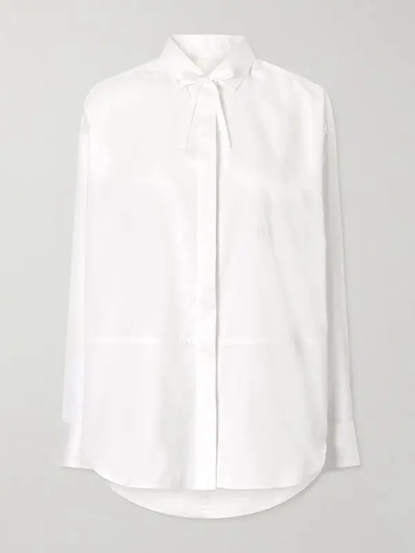 RÙADH The Dune Tie-detailed Cotton-sateen Shirt