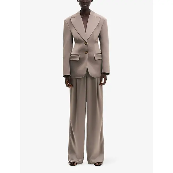 MALINA Wide-leg Satin Trousers - Graphite