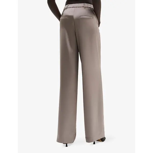 MALINA Wide-leg Satin Trousers - Graphite