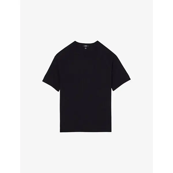 REISS Brook Raglan-sleeve Merino-wool T-shirt - Navy