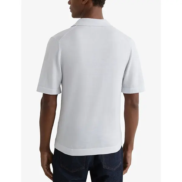 REISS Grafton Cuban-collar Short-sleeve Wool Shirt