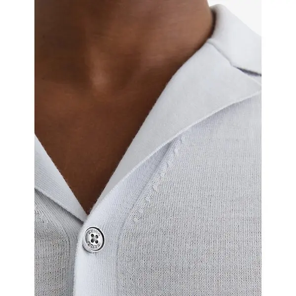REISS Grafton Cuban-collar Short-sleeve Wool Shirt