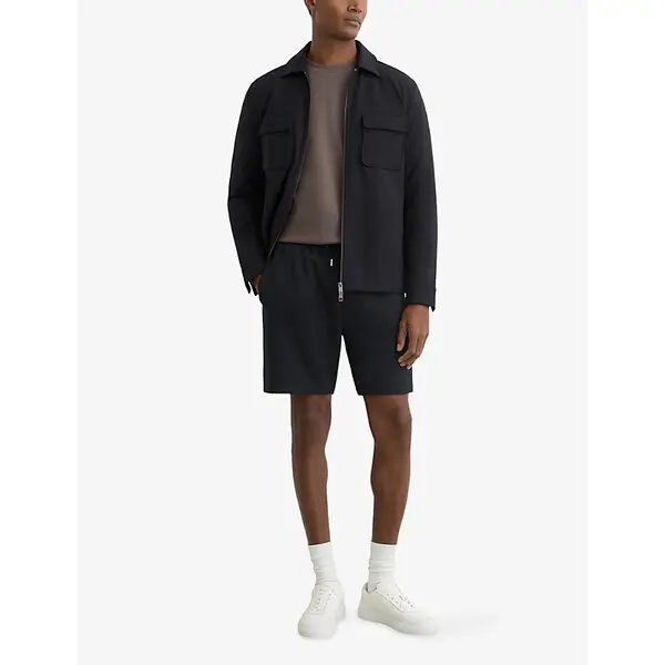 REISS Stretch-woven Shorts - Navy