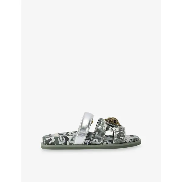 Kurt Geiger Eagle Cut-out Woven Sandals - Green Oth
