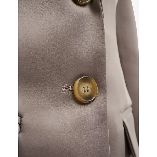 MALINA Ella Tailored Peplum Wool-blend Blazer - Graphite