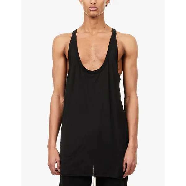 Rick Owens Pony Scoop-neck Cotton Tank Top