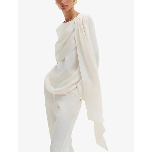 MALINA Malandy Draped Satin Blouse