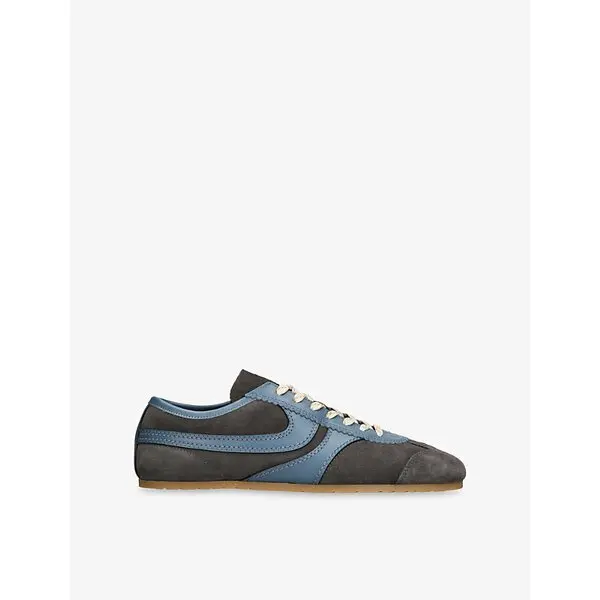 Dries Van Noten Dustin Leather Trainers - Grey/d.cmb