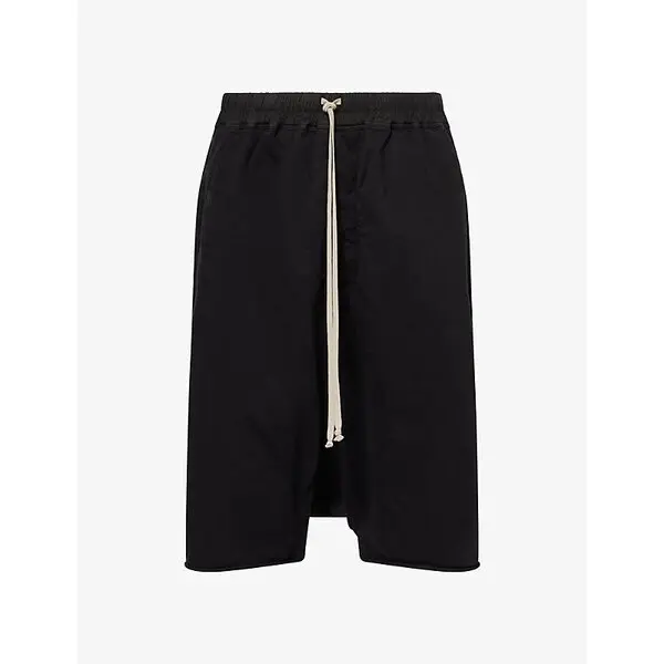 Rick Owens Cotton Drawstring Shorts - Black