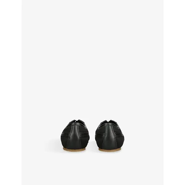 Dries Van Noten Dustin Satin And Leather Trainers - Black