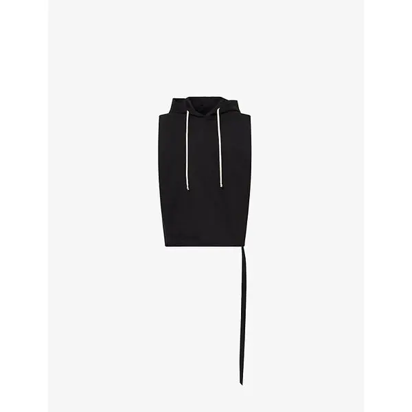 Rick Owens Hooded Sleeveless Tunic Top - Black