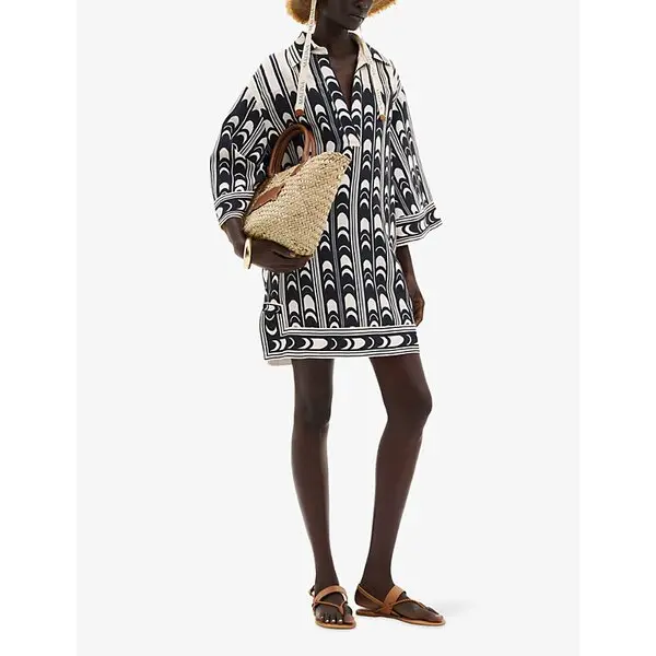 MALINA Abstract-print Woven Mini Dress